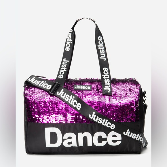 Justice | Bags | Justice Purplesilver Black Sequin Dance Bag Sport ...